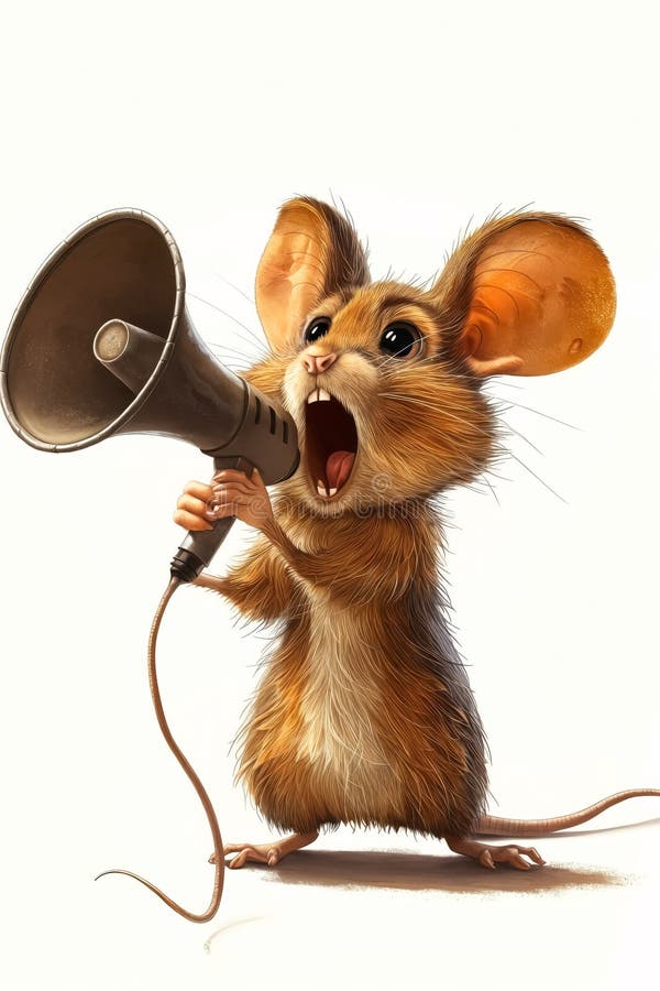 A Mouse with a Megaphone in Its Mouth. Generative AI Stock Illustration ...
