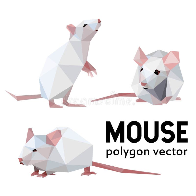 Mouse Mice Animal in Polygonal Vector Illustration. Mouse Low Poly ...