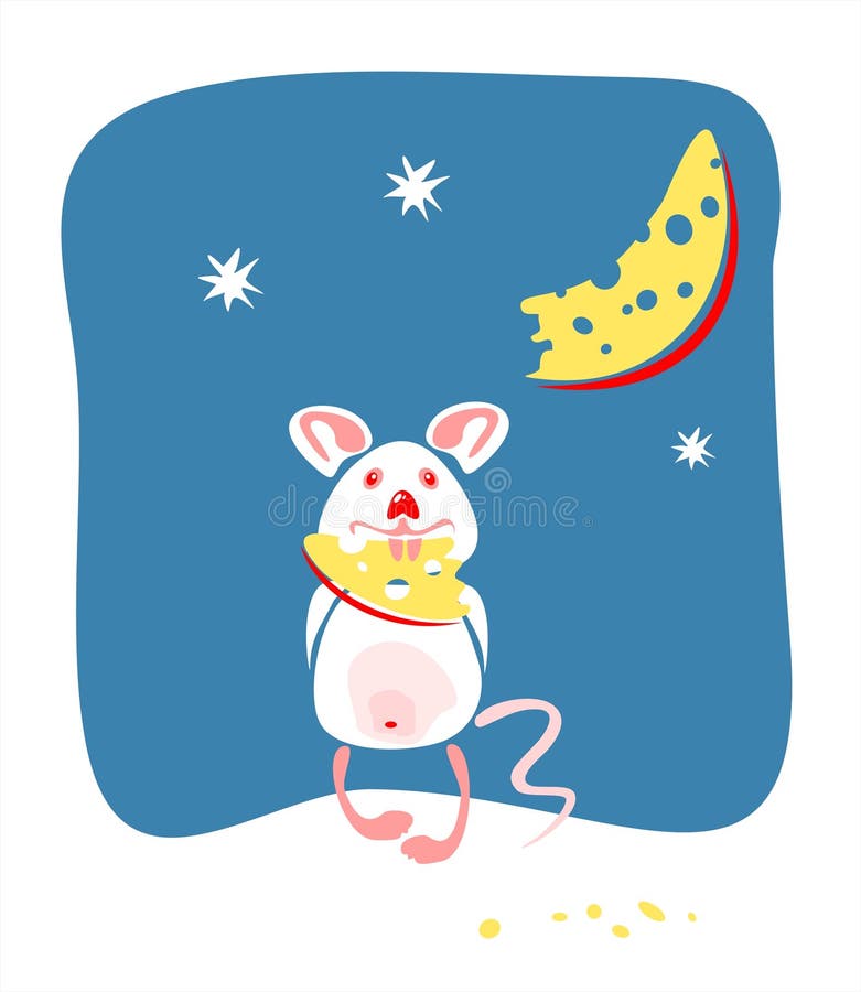 Mouse and moon stock vector. Illustration of design, imagination - 2751846
