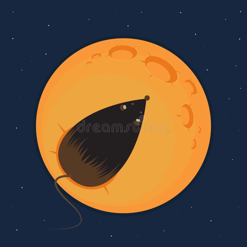 Mouse on Moon Cheese stock vector. Illustration of dairy - 71862444