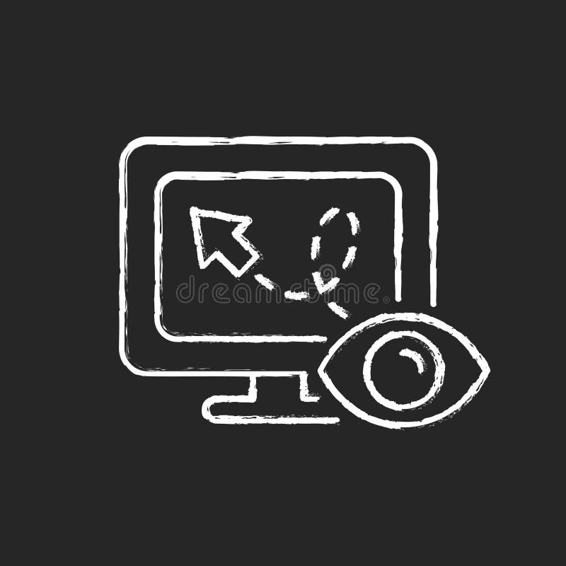 Mouse Movement Tracking Chalk White Icon on Dark Background Stock ...