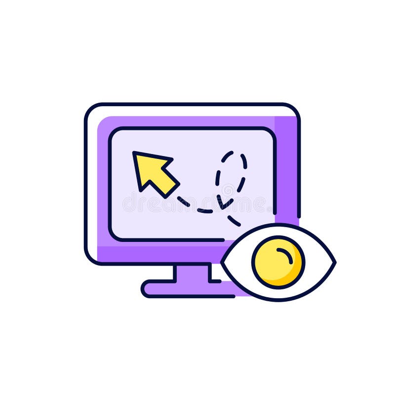 Mouse Movement Tracking Purple RGB Color Icon Stock Vector ...