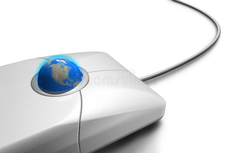 Mouse one touch World stock image. Image of business, geography - 991665