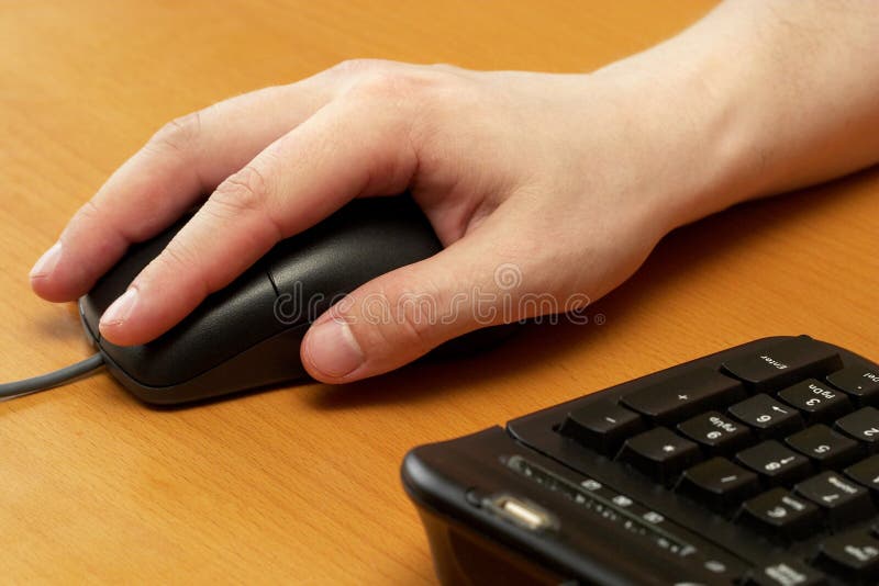 Black hand on mouse stock image. Image of communicating - 7202269