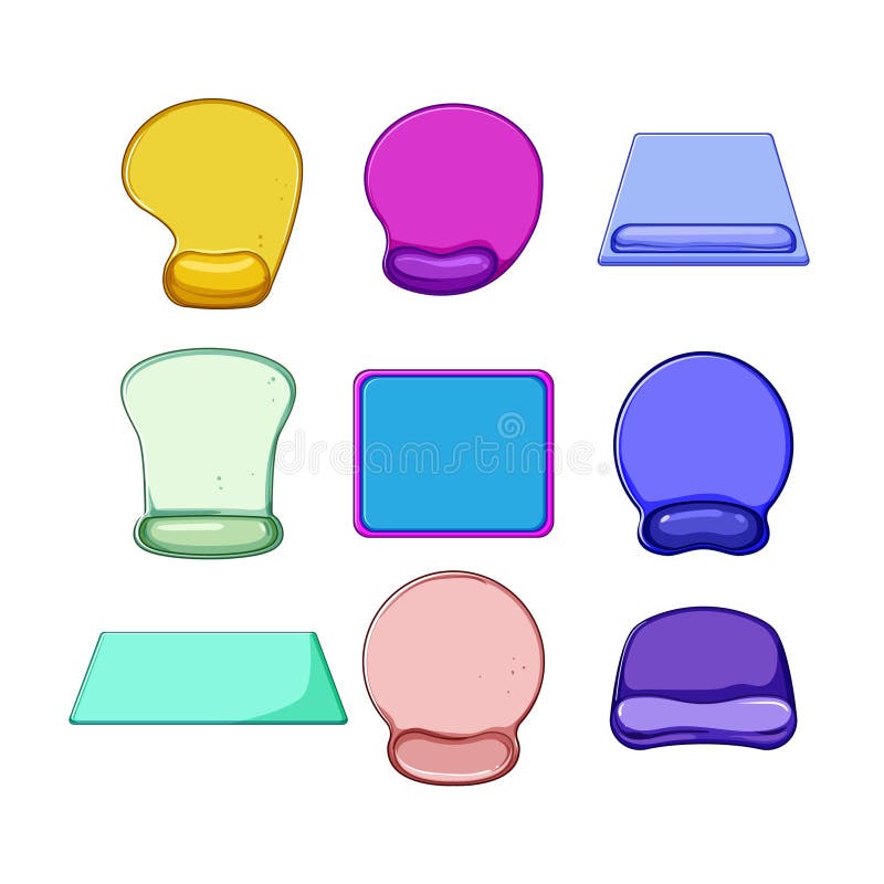 Mouse Pad Set Cartoon Vector Illustration Stock Illustration ...