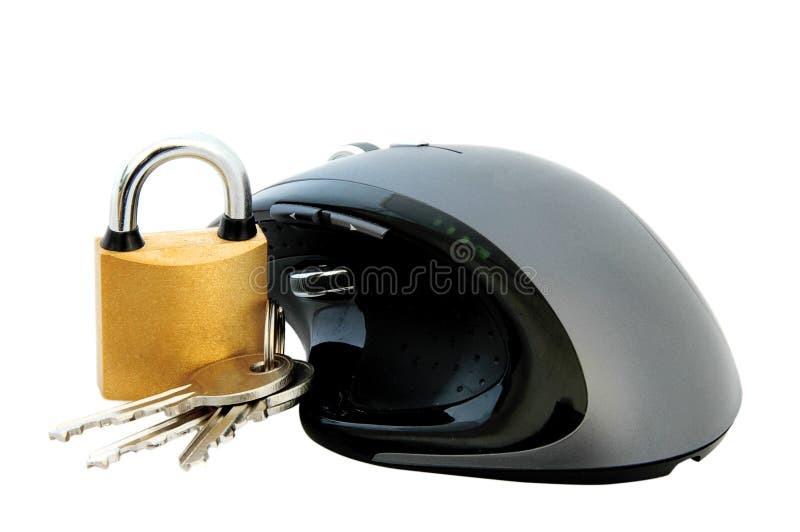 Mouse and Padlock stock image. Image of exposed, protection - 7349887
