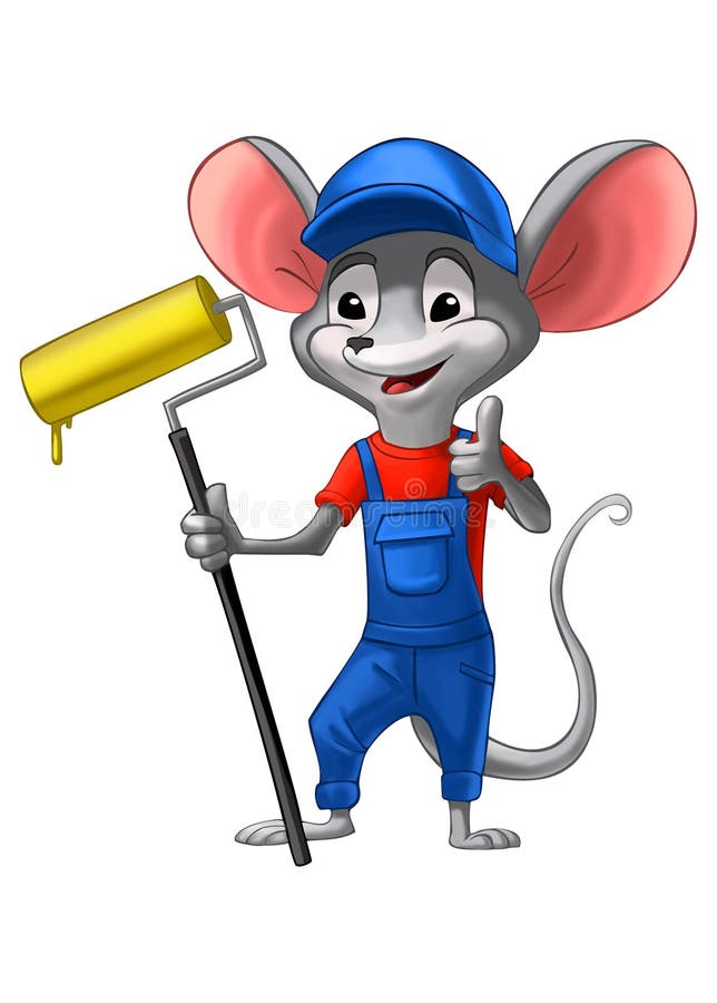 Mouse Painter stock vector. Illustration of mammal, adorable - 22931409