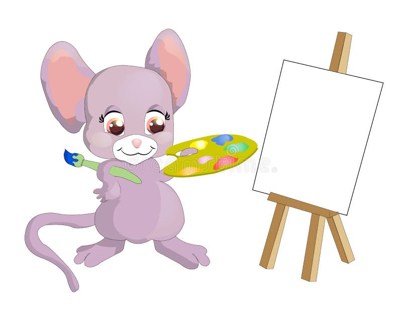 Mouse Painter stock vector. Illustration of mammal, adorable - 22931409
