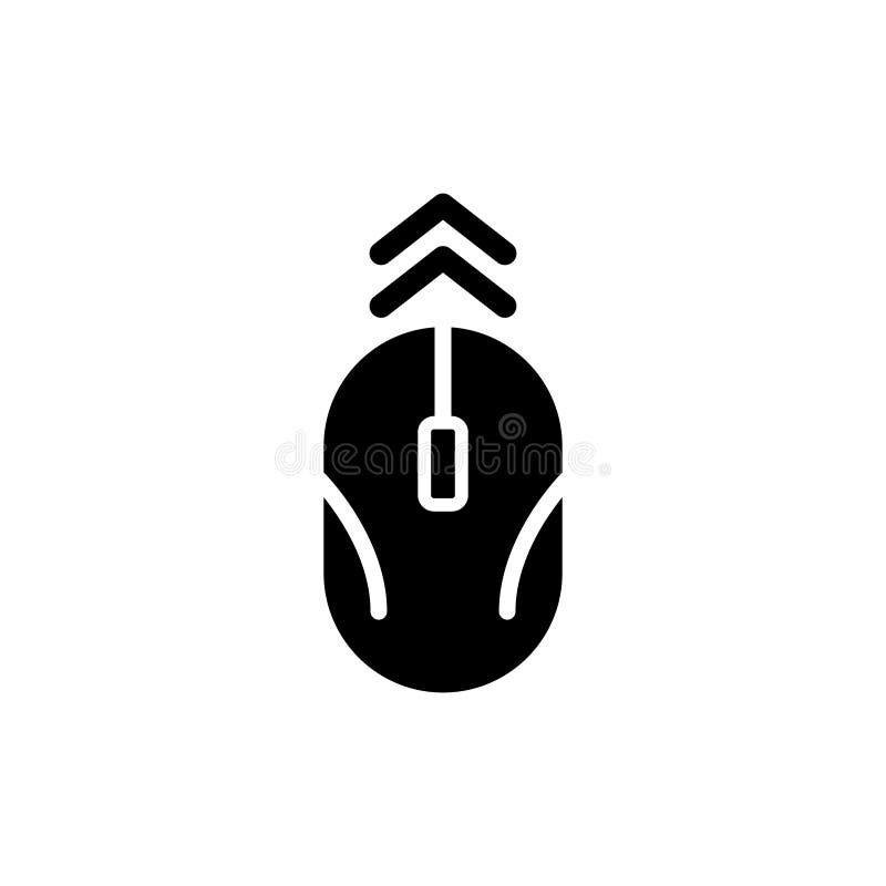 Mouse PC Scroll Up Silhouette Icon. Computer Mouse Move Arrow Top Glyph ...