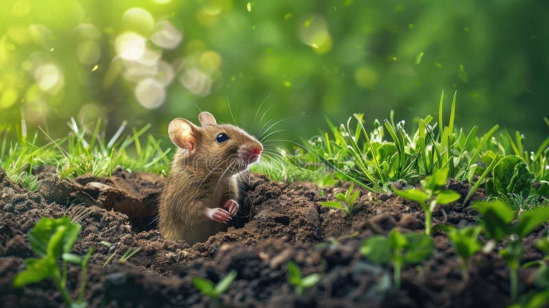 The Mouse in Its Burrow.AI Generated Image Stock Photo - Image of eyes ...