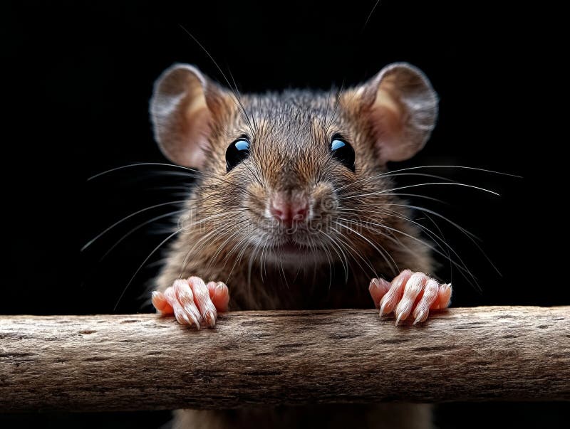 A Mouse Peeking Over a Branch with Its Paws on it S Paws Stock Image ...