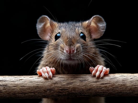 A Mouse Peeking Over a Branch with Its Paws on it S Paws Stock Image ...