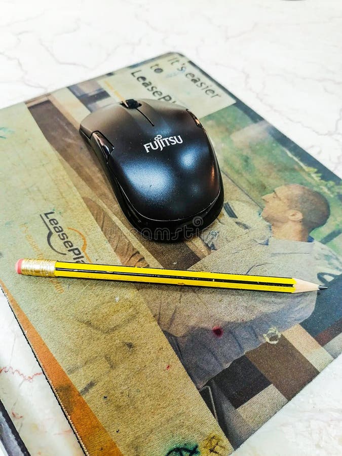 Mouse Pencil and Nose Pad at Table Editorial Stock Image - Image of ...
