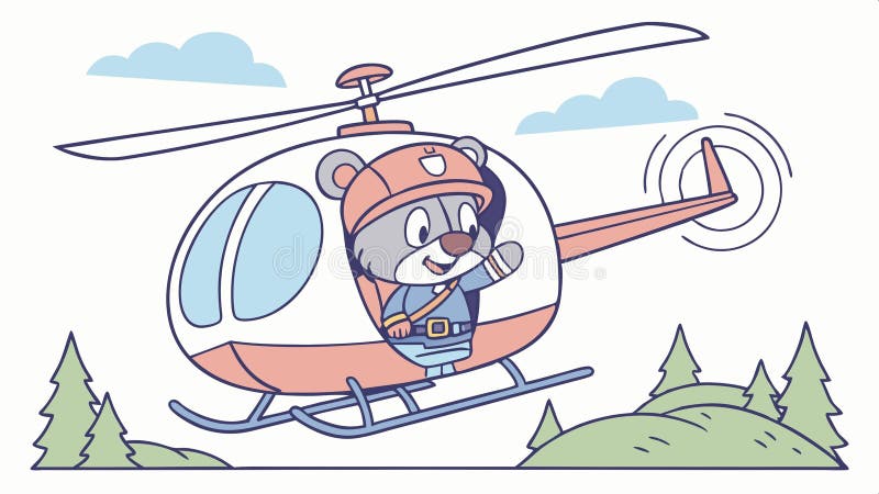 Mouse Pilot in Chopper, Helicopter Aviation Design Element Vector ...