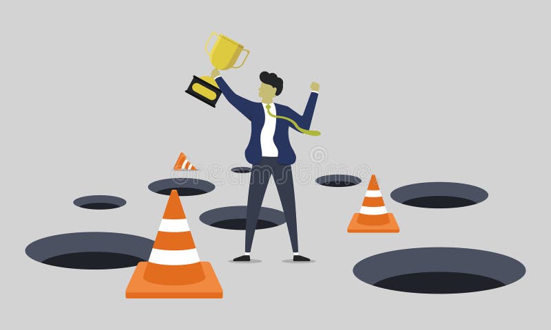 A Men Who Winning and Succesfully through the Trap, Fail, Barrier, and ...