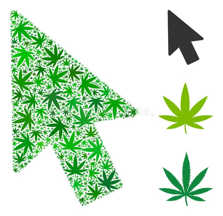 Mouse Pointer Collage of Hemp Leaves Stock Vector - Illustration of ...