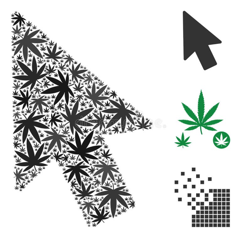 Mouse Pointer Composition of Cannabis Stock Vector - Illustration of ...