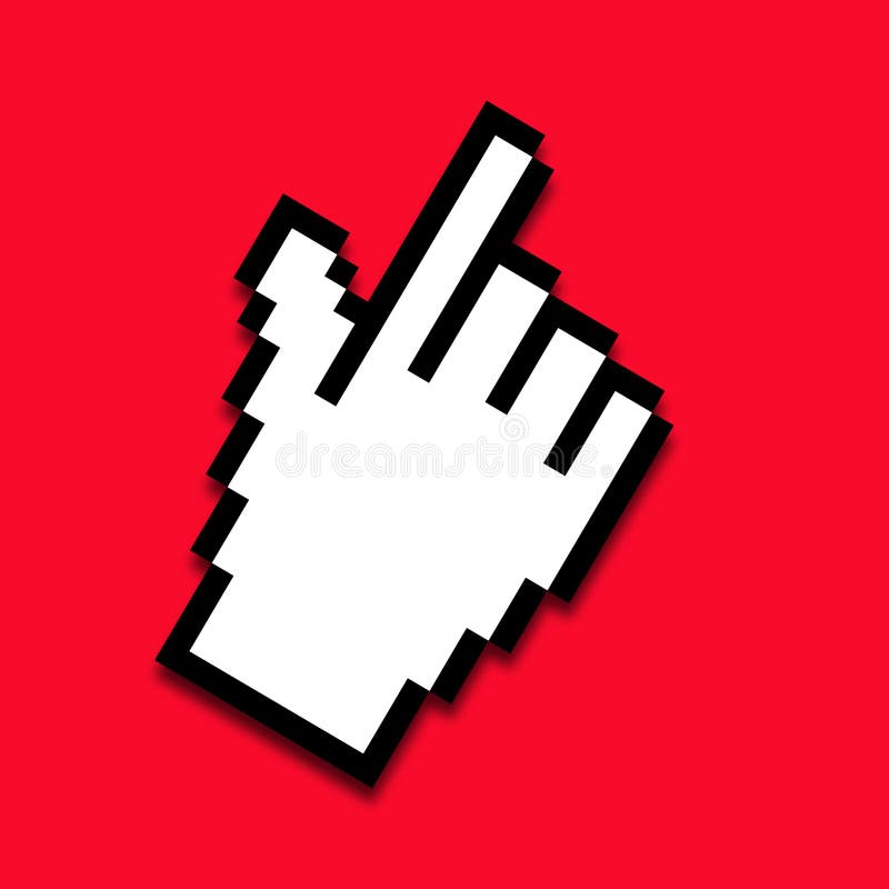 Mouse Pointer, Hand with Index Finger As Illustration Stock ...