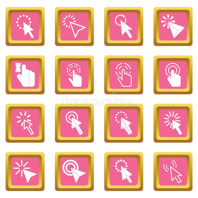 Mouse pointer icons pink stock vector. Illustration of arrow - 98480275