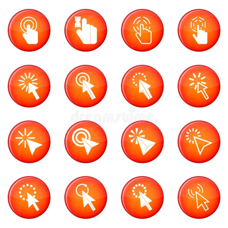 Mouse pointer icons set stock illustration. Illustration of connection ...