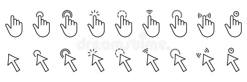 Mouse Pointer Line Icon. Computer Cursor Arrow Linear Pictogram. Digital Web Finger for Website ...
