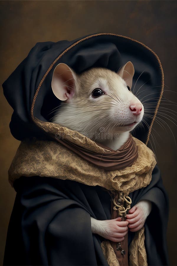 Mouse Portrait in Vintage Style Stock Illustration - Illustration of ...