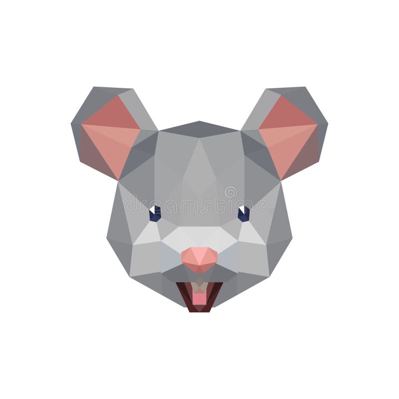 Mouse Rat Cute Face with Polygonal Geometric Style Stock Vector ...