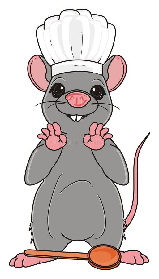 Cook Mouse With Wooden Spoon Stock Vector - Illustration of cartoon ...