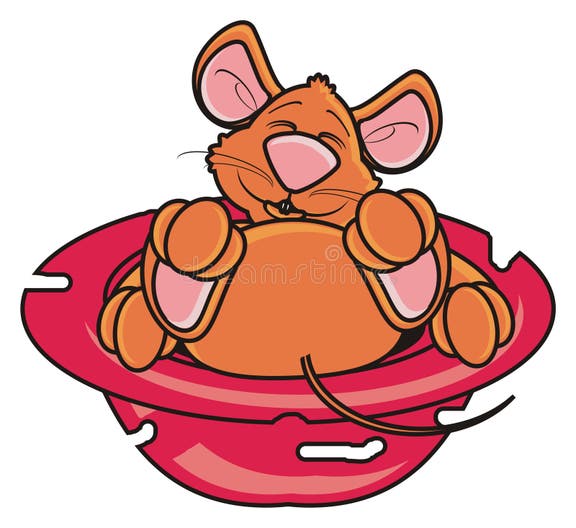 Mouse in a red hat stock illustration. Illustration of emotion - 69815439