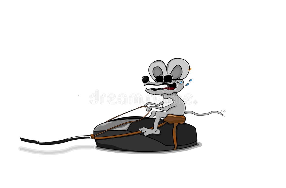 Mouse ride on pc mouse stock vector. Illustration of glass - 50770423