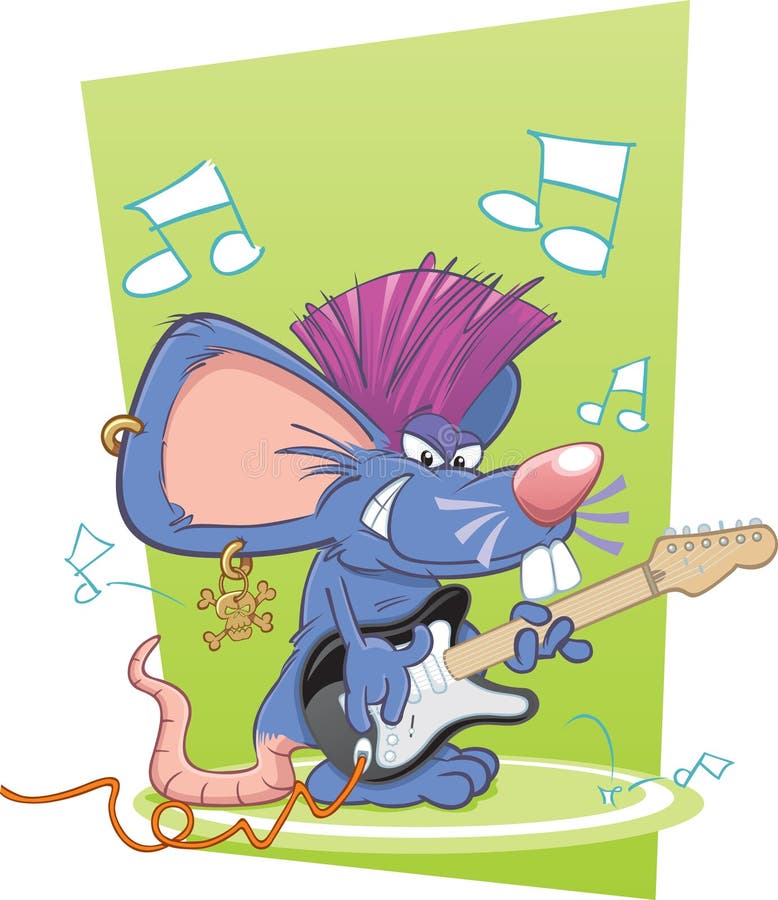 Mouse-punk stock vector. Illustration of iroquois, ring - 31635640