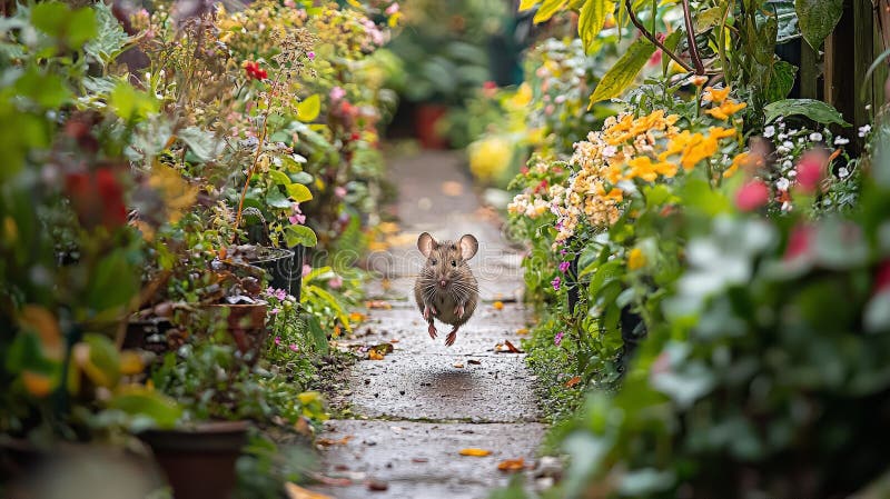 Mouse Running through Garden Stock Image - Image of grass, path: 336543973