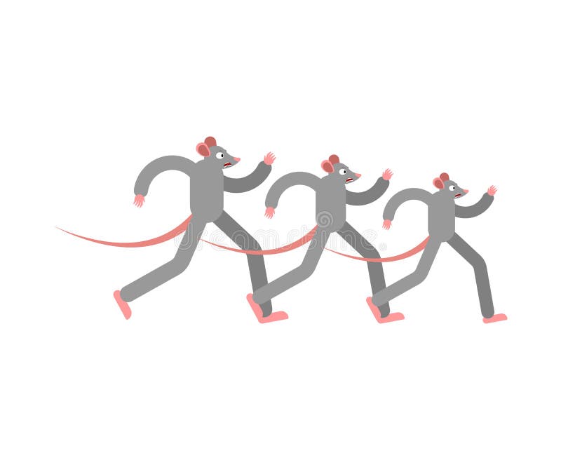 Mouse is running. Rat run stock vector. Illustration of cartoon - 259945326