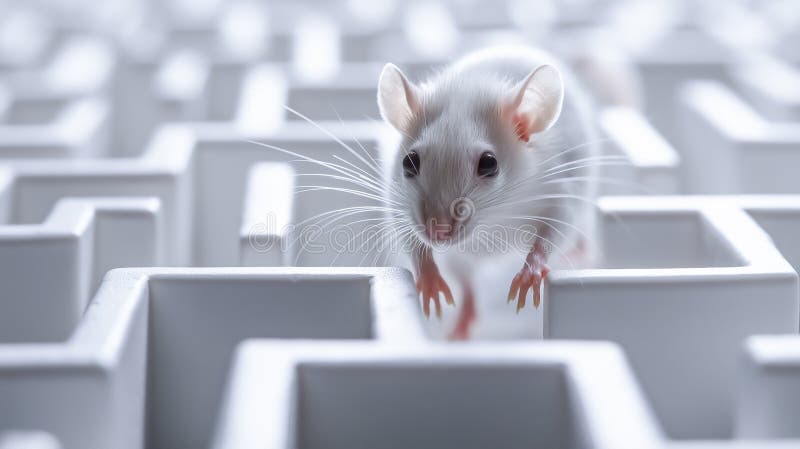 A Mouse Runs in a Maze. Generative AI Stock Illustration - Illustration ...