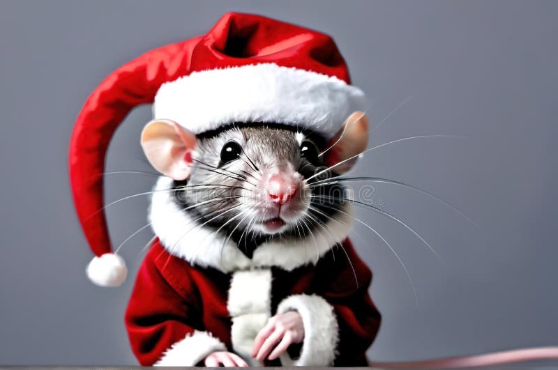 Mouse in Santa Claus Suit at 23-9-2024 Stock Illustration ...