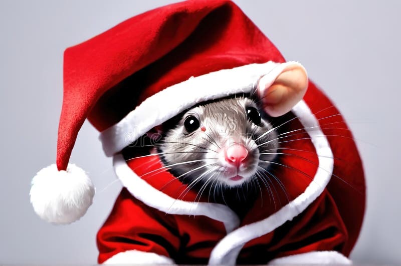 Mouse in Santa Claus Suit at 23-9-2024 Stock Illustration ...