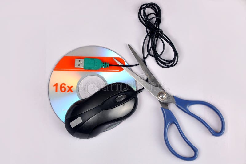 Mouse with scisoors stock photo. Image of computer, disc - 11927790