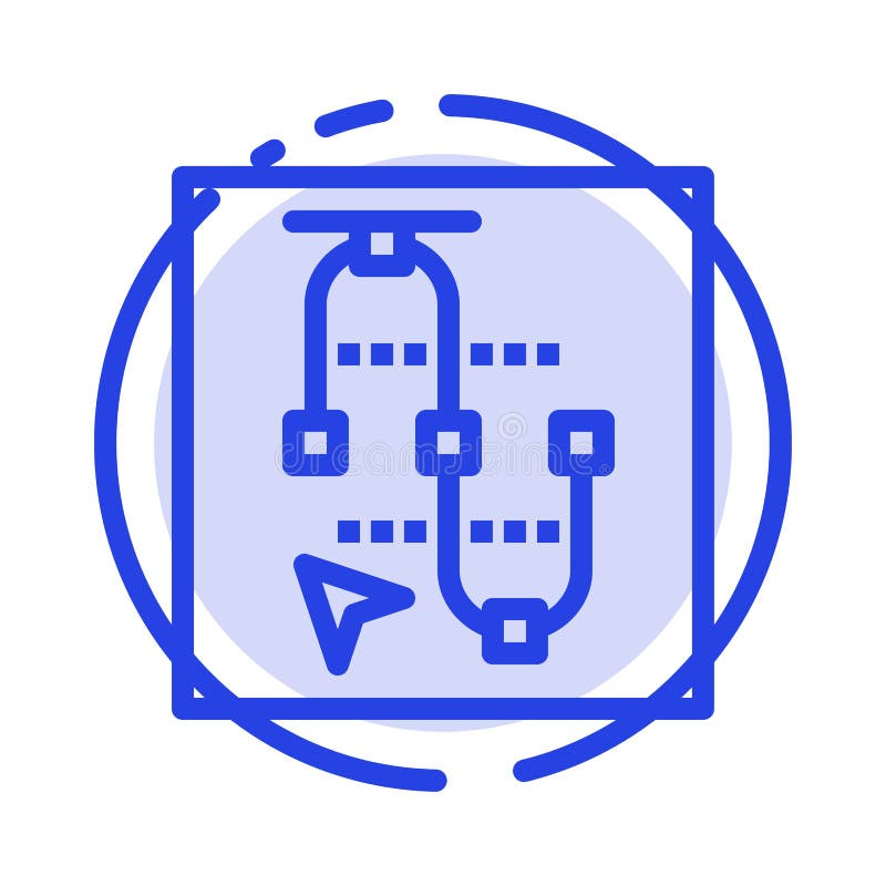 Mouse, Screen, Vector, , Arrow Blue Dotted Line Line Icon Stock Vector ...