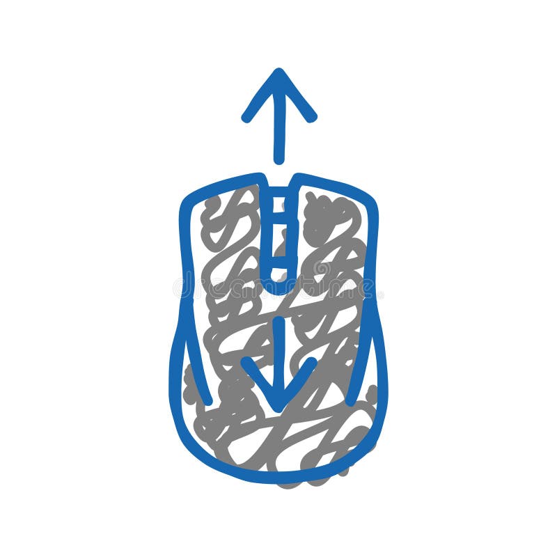 Mouse Scroll Icon Doodle Illustration Stock Illustration - Illustration ...