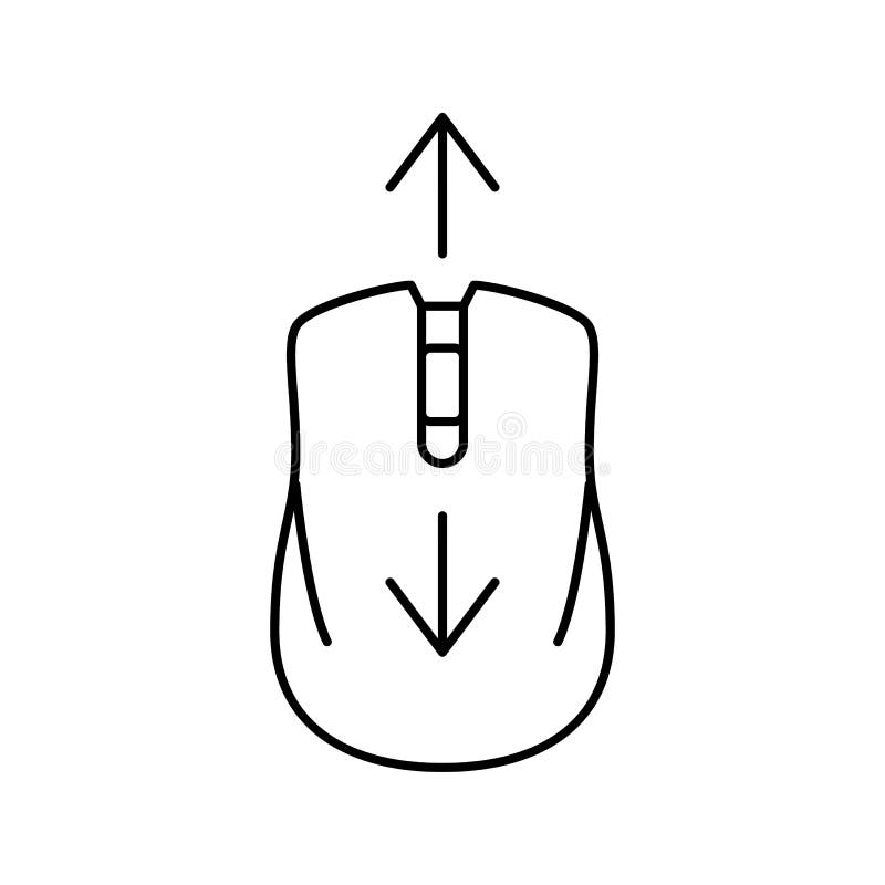 Mouse Scroll Line Icon Vector Illustration Stock Vector - Illustration ...