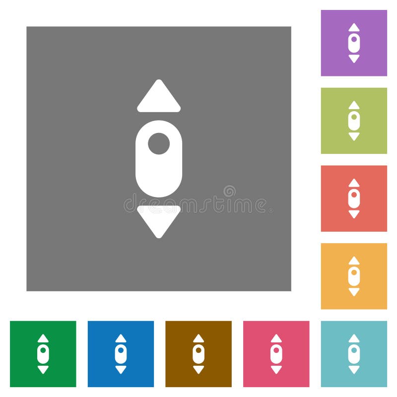 Mouse Scroll Up White Icons on Edged Square Buttons Stock Vector ...