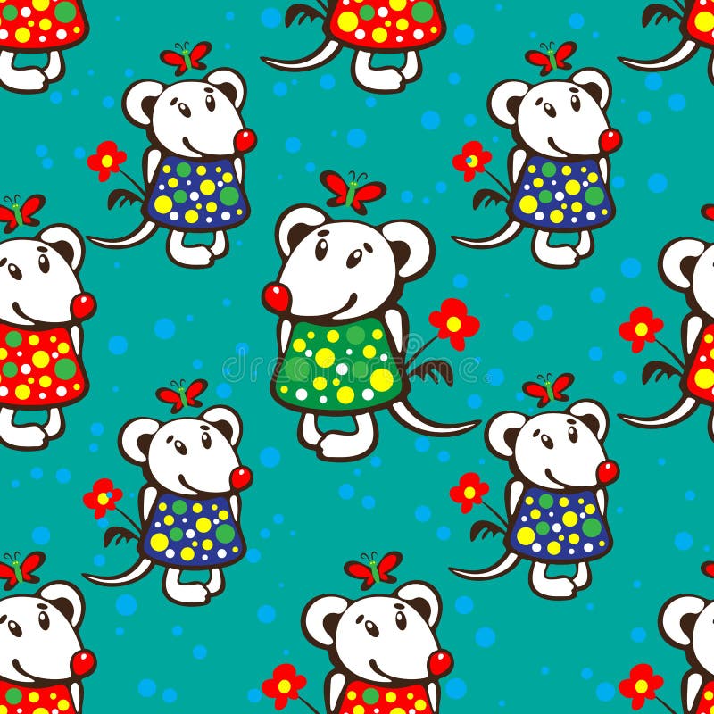 Mouse seamless pattern stock vector. Illustration of artistic - 55447232