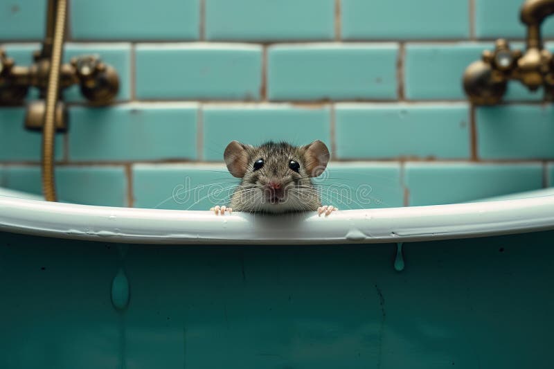 Mouse Sitting in a Bathtub. Generative AI Stock Photo - Image of mouse ...