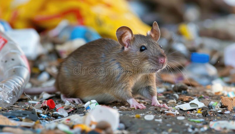 A Mouse is Sitting in a Pile of Trash Amongst the Grass, a Common ...