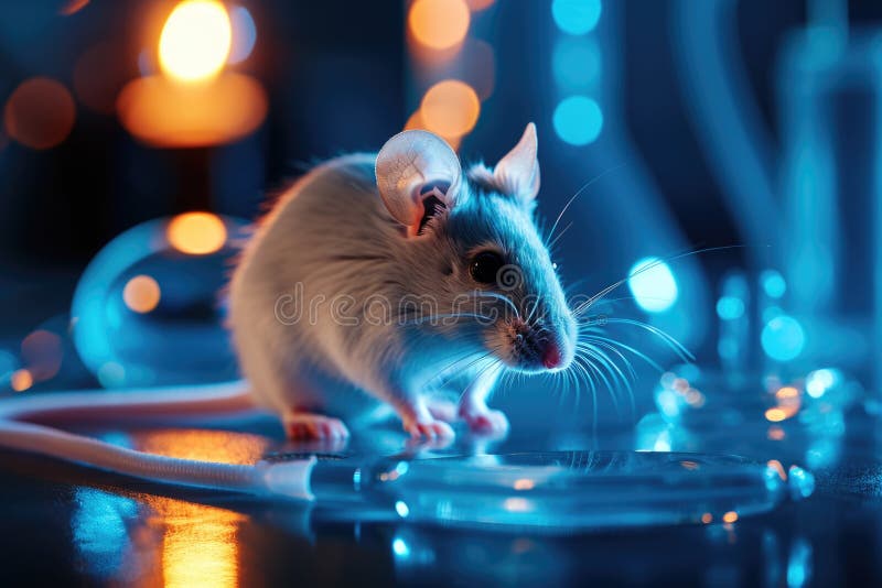 A Mouse Sitting on Top of a Glass Plate, Laboratory Animal, Testing ...