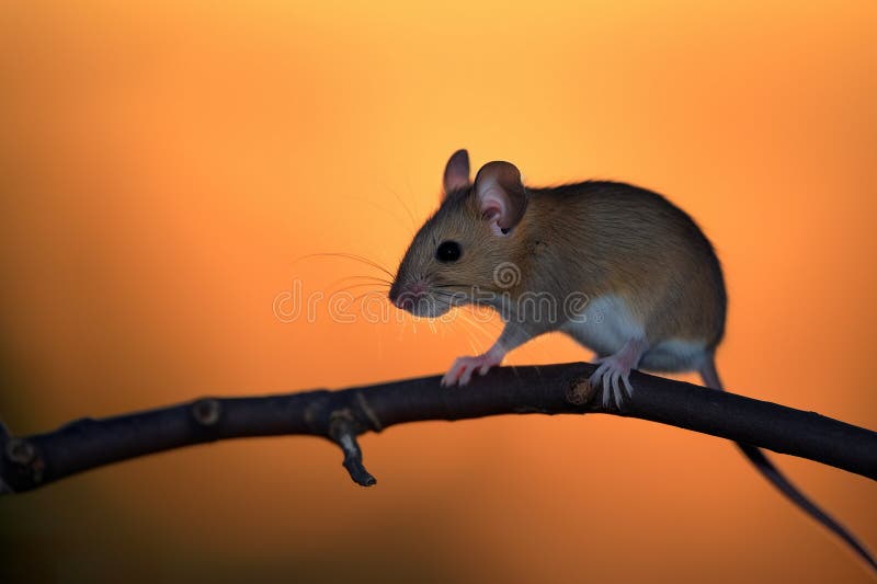 A Mouse Sitting on Top of a Tree Branch. AI Generative Image Stock ...