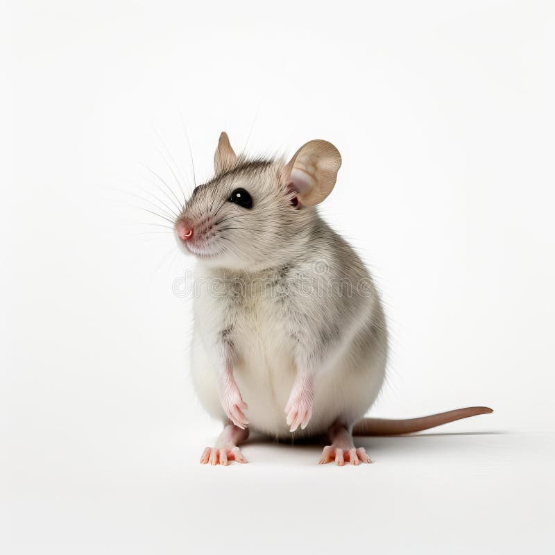 Minimalist Full Body Mouse on White Isolated Background Stock ...