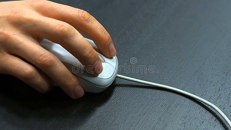 Mouse 12. Soft Focus To Hand of the Man Clicking Right Mouse Button ...