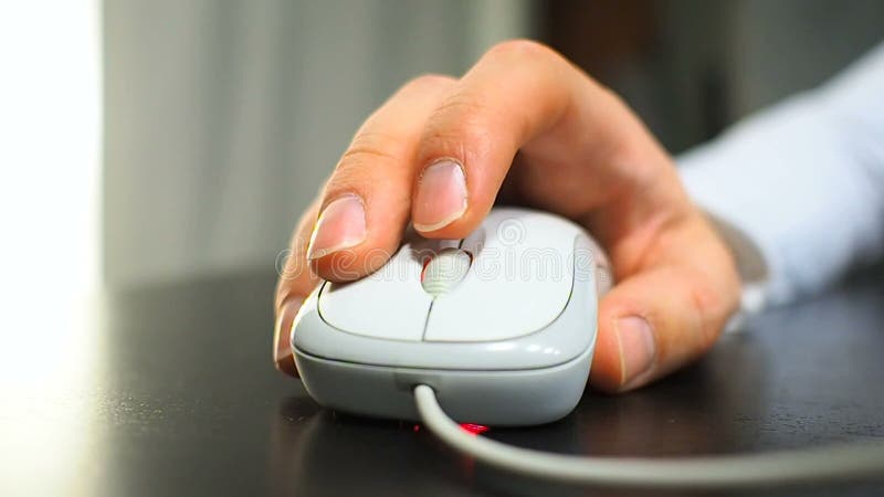 Mouse 12 Soft Focus To Hand Of The Man Clicking Right Mouse Button