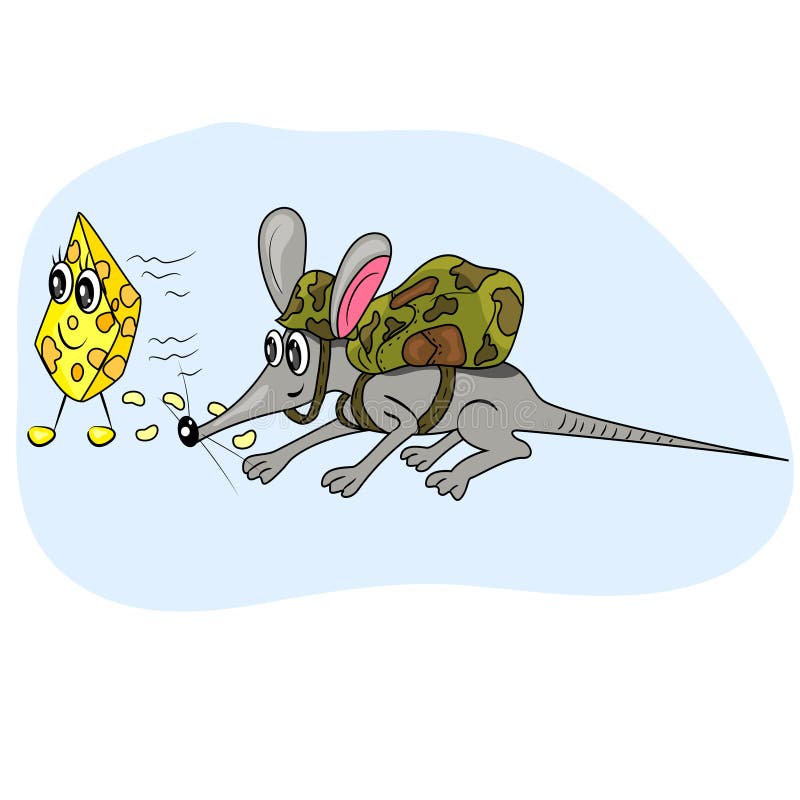 Cartoon Mouse Eating Cheese Stock Illustrations – 640 Cartoon Mouse ...